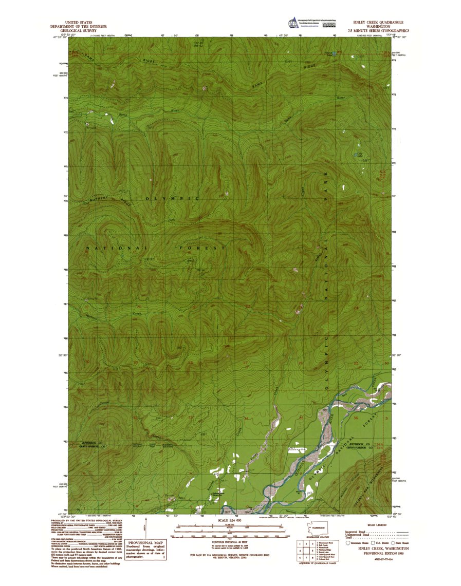 WA-Finley Creek: Authoritative US Topos 1990 Map by Western Michigan ...
