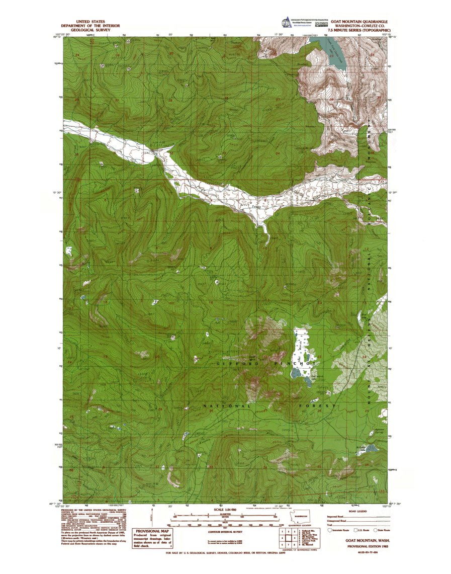 WA-Goat Mountain: Authoritative US Topos 1983 Map by Western Michigan ...