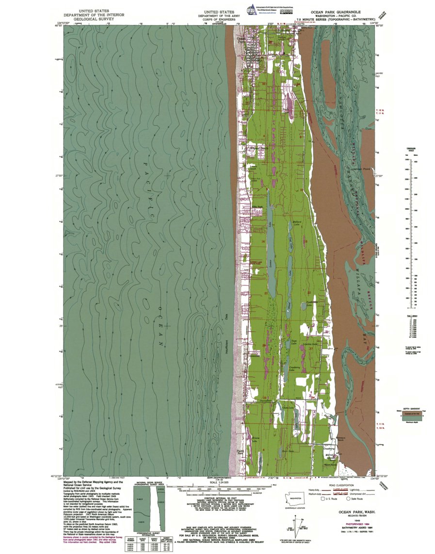 WA-Ocean Park: Authoritative US Topos 1949 Map by Western Michigan ...