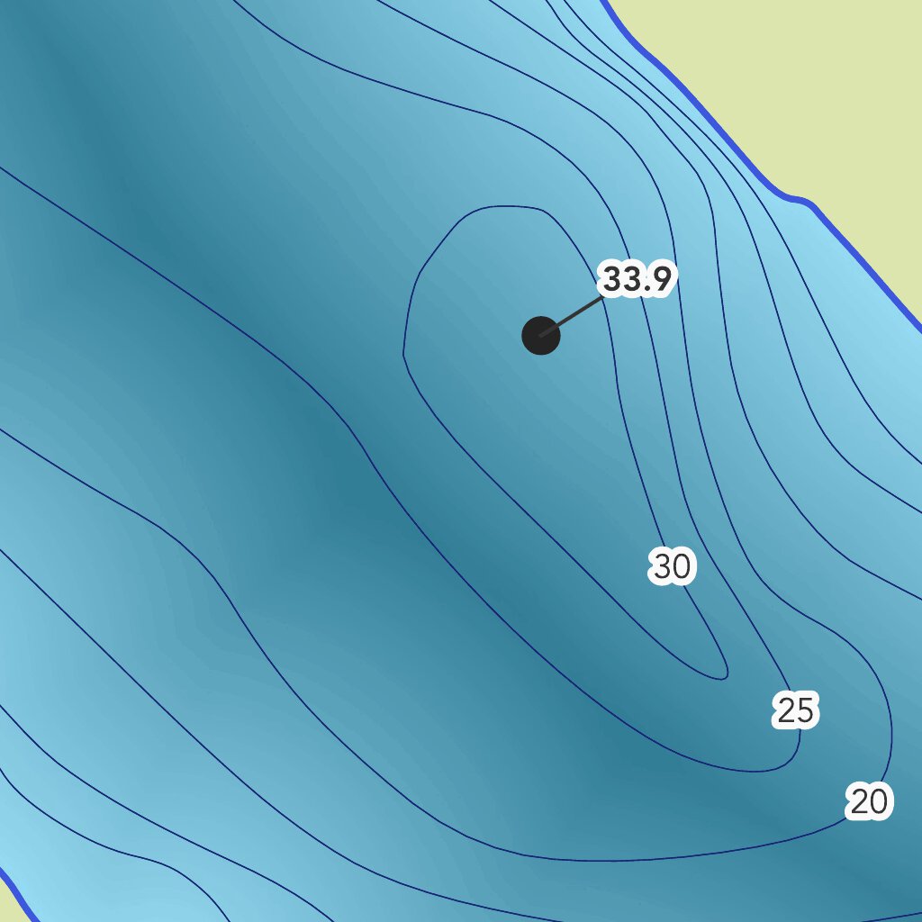 Carte bathymétrique du lac Paul de la zec Chapeau-de-Paille (2023) Map ...